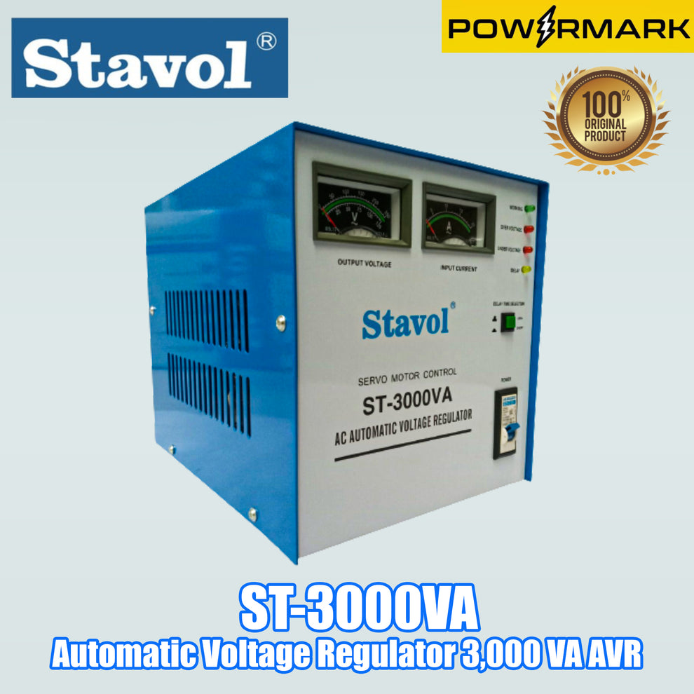 STAVOL ST-3000VA Automatic Voltage Regulator 3,000 VA AVR – Powermark