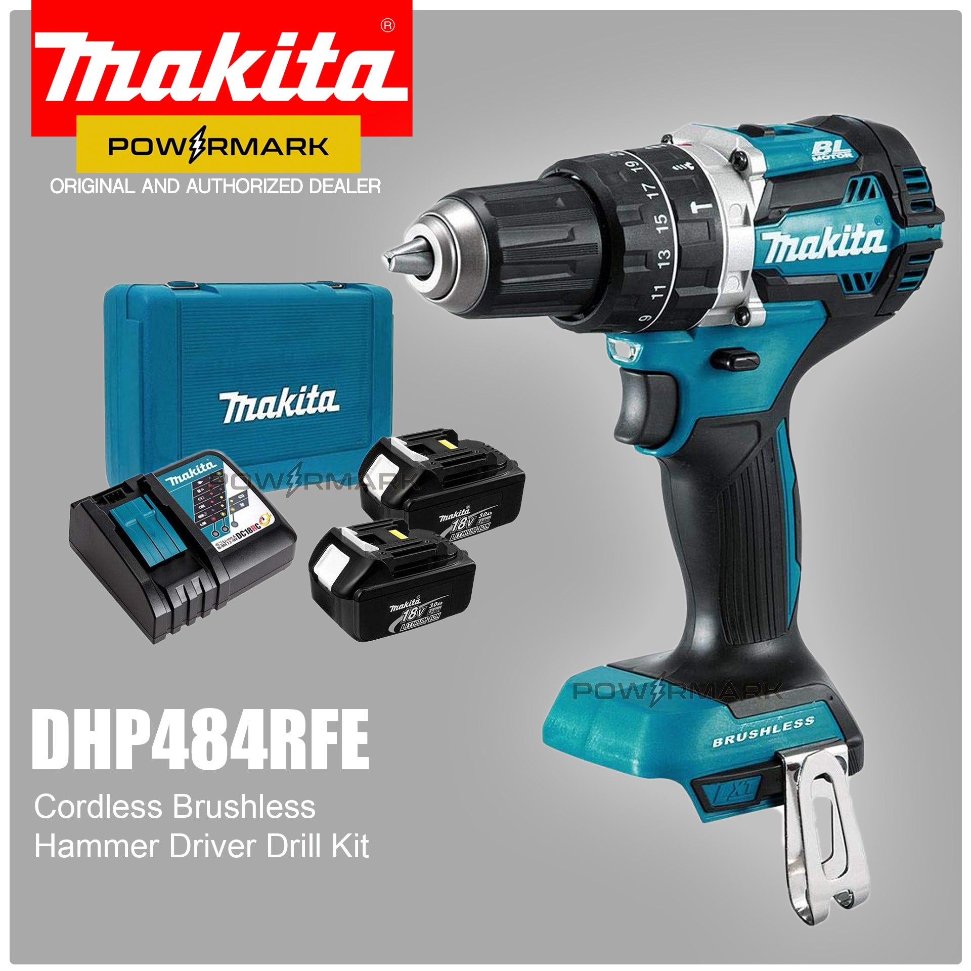 MAKITA DHP484RFE 60 N·m (530 in.lbs.) Hammer Driver Drill 18V LXT® Li ...
